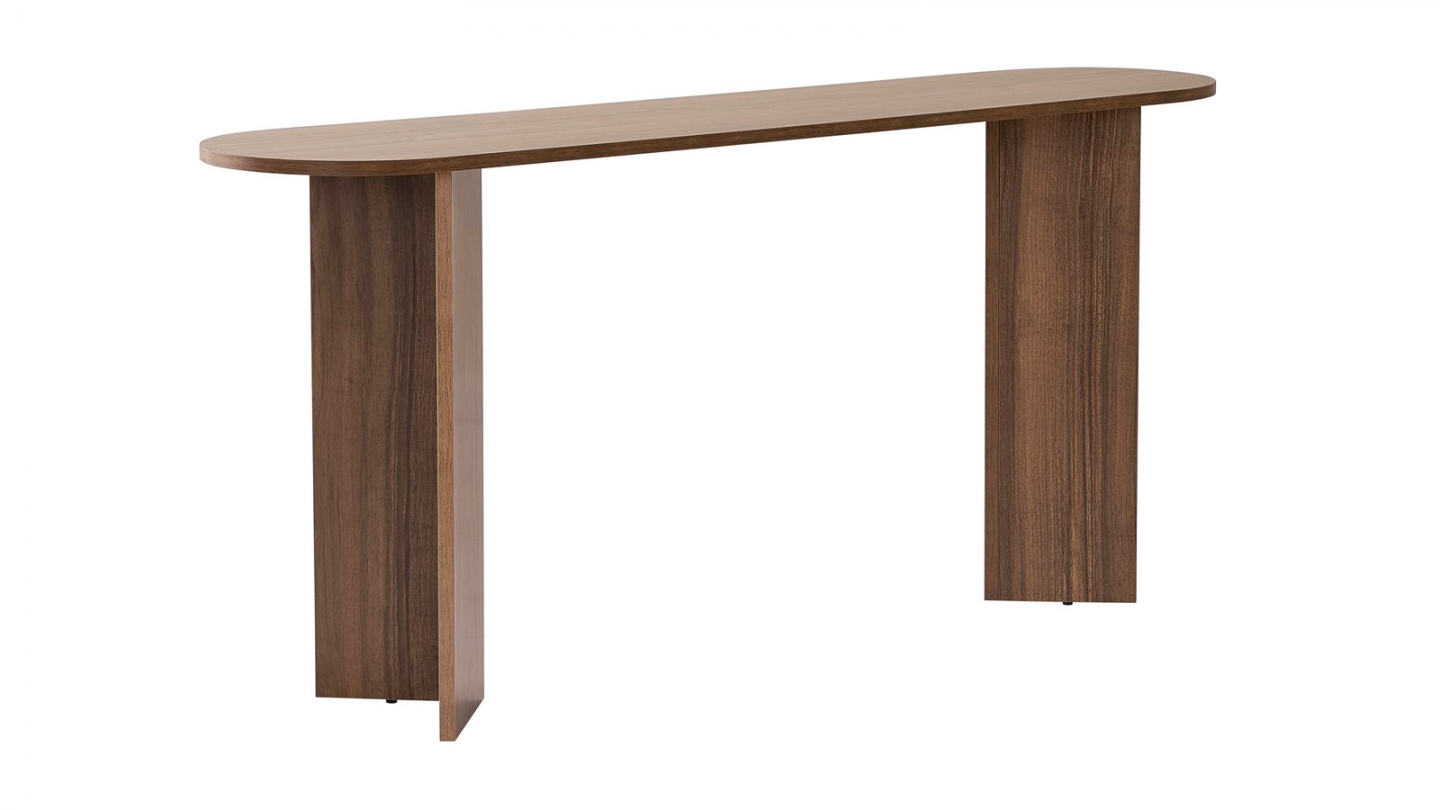 Console ovale effet Noyer 150 cm - Malva - Homifab